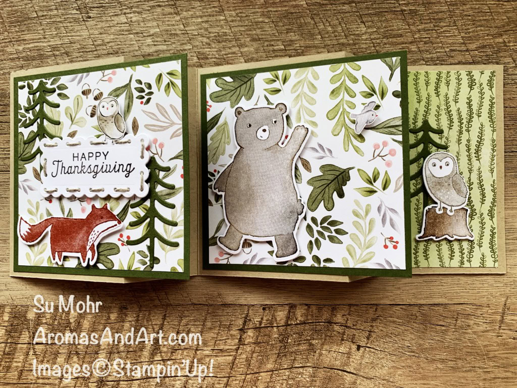 Happy Forest Friends Fun Fold Card - Aromas and Art